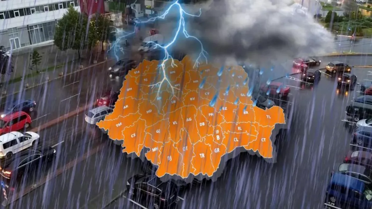 Avertizare imediată de la ANM. Cod portocaliu de ploi torențiale și vijelii puternice ...